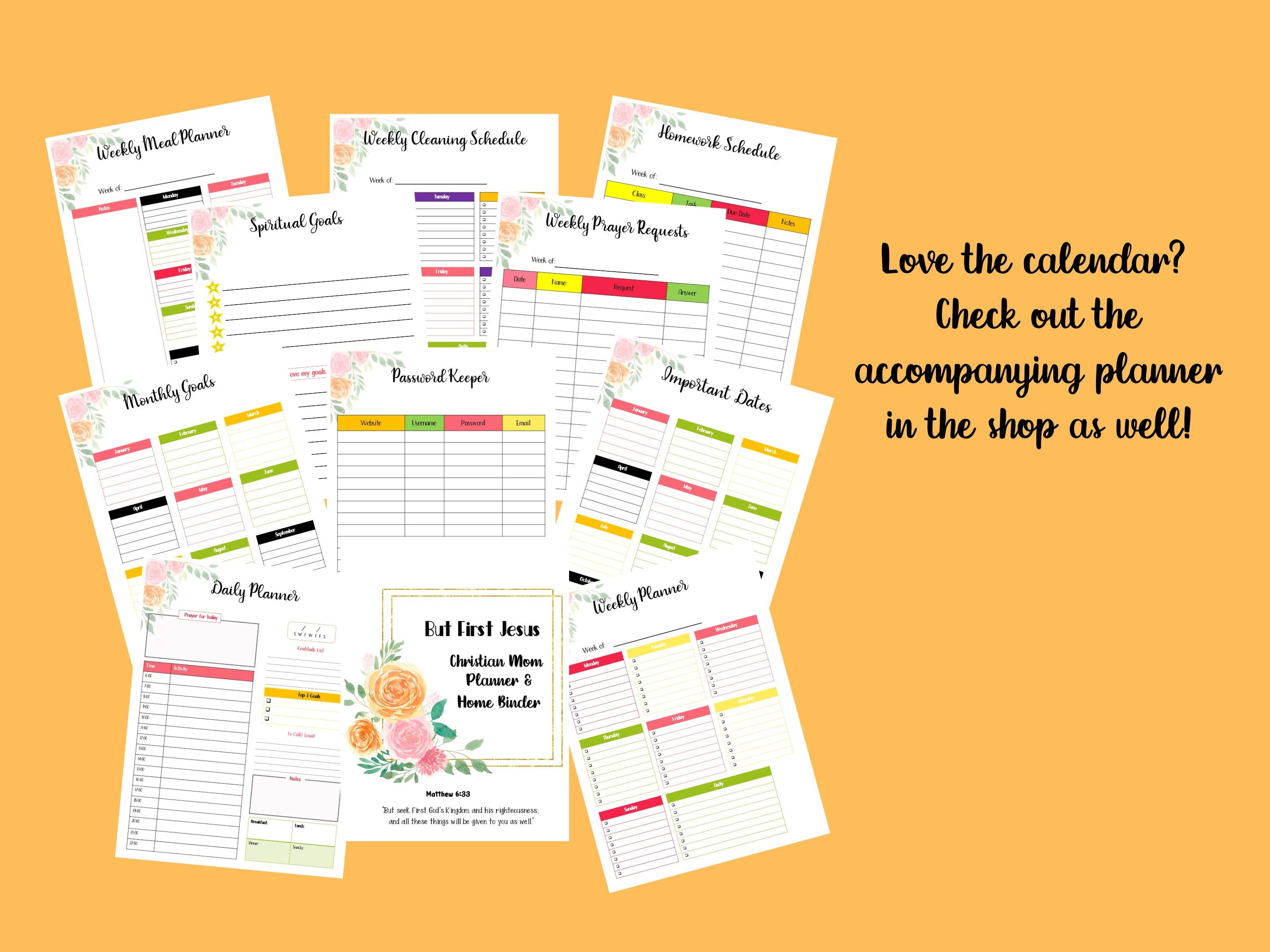 Printable Scripture Calendar, Bible Calendar, Floral Calendar 2023, Mom ...