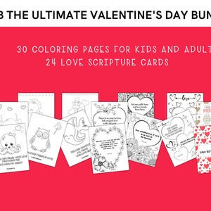 Valentine's Day Activity Sheets Bundle, Love Bible Verse Printables ...