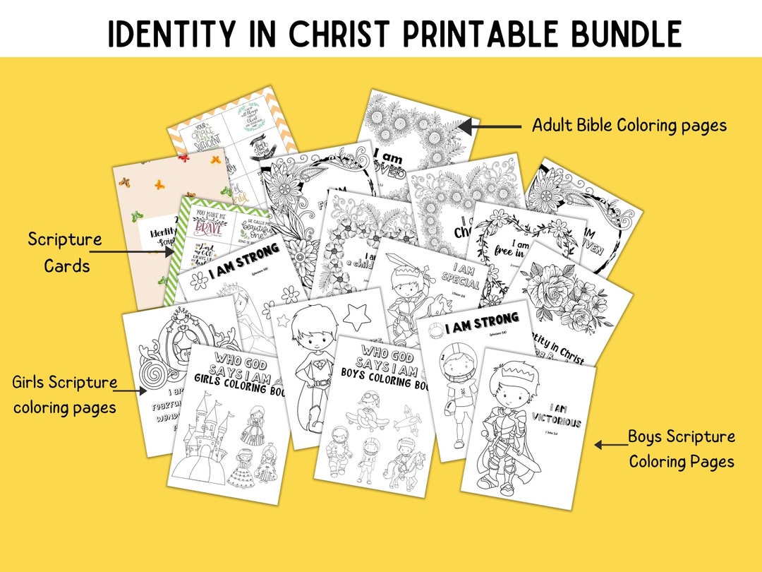Identity in Christ Pack, Christian Affirmations Set, Adult Bible ...