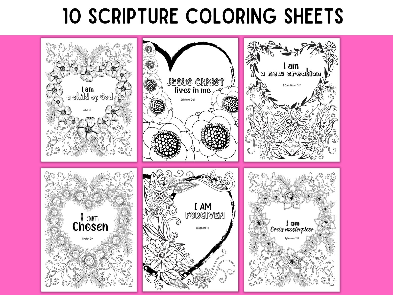 Bible Coloring, Identity in Christ, Floral Coloring Pages, Christian ...