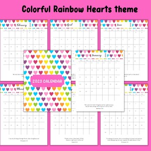 2023 Printable Rainbow Monthly Calendar Scripture Calendar - Etsy