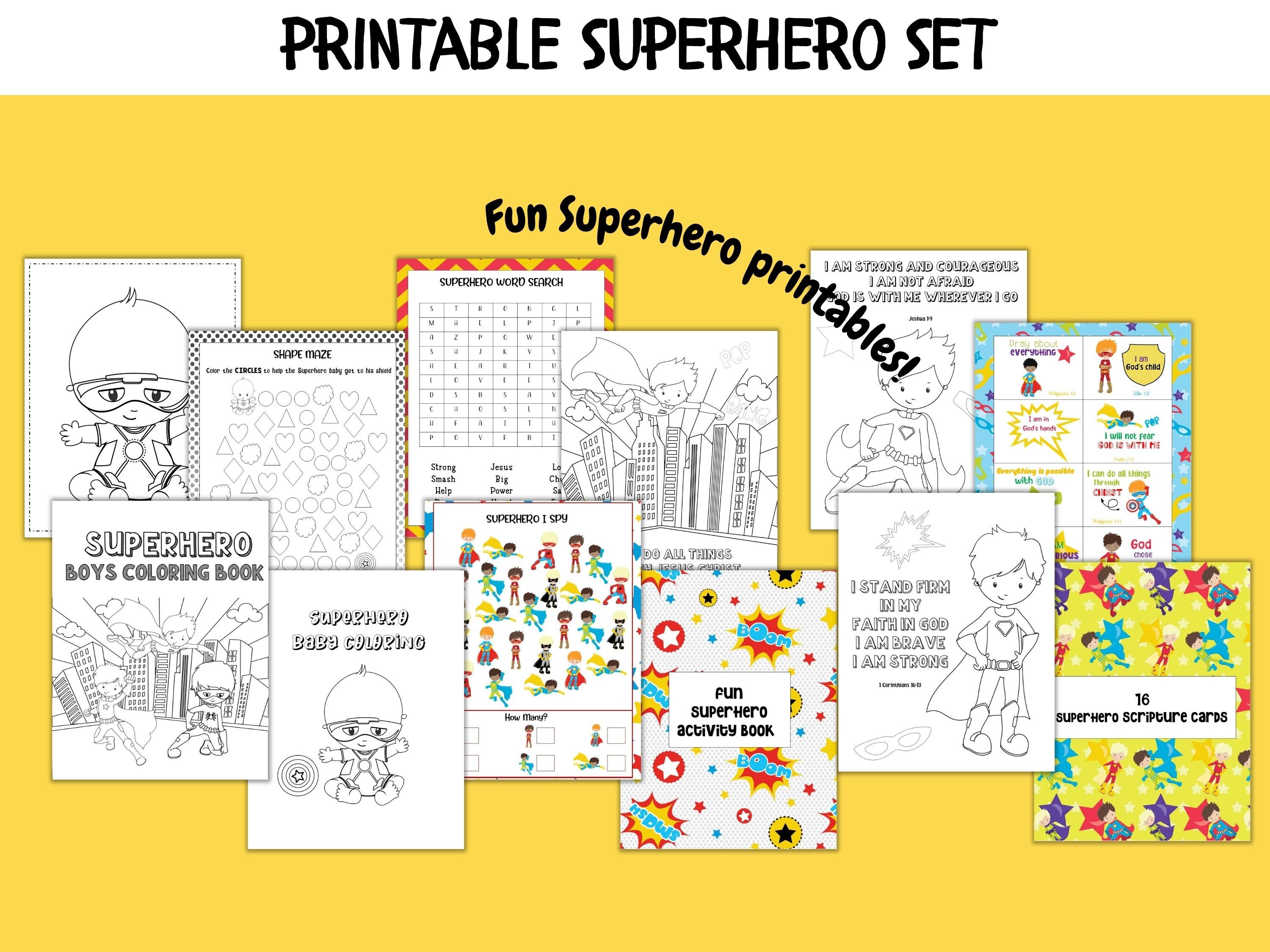 Superhero Activity Pages, Superhero Coloring, Boys Activity Pages ...