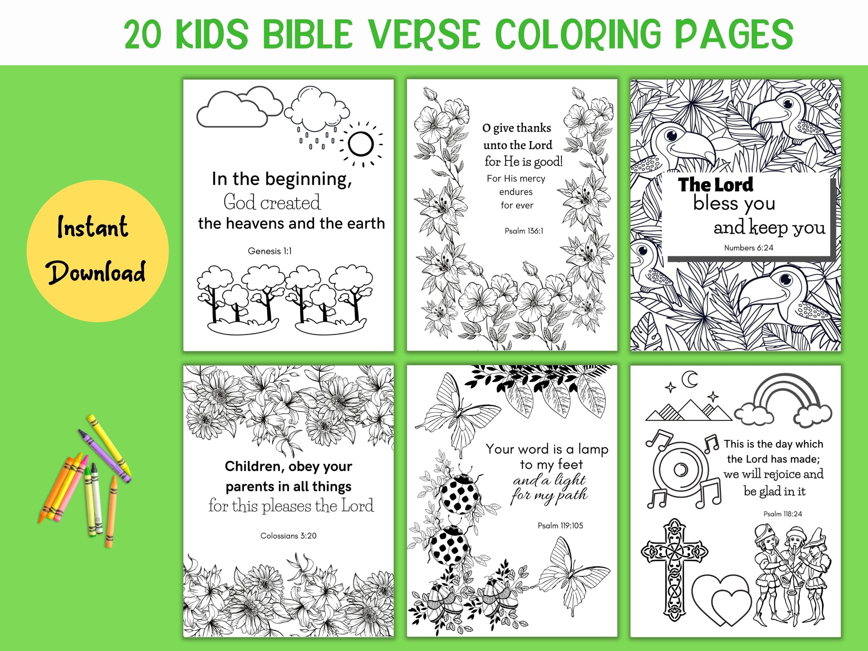 Kids Bible Coloring, Bible Verse Coloring, Kids Coloring Sheets ...