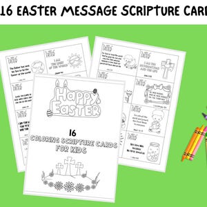 Kids Easter Coloring Cards: Bible Verse Activity (digital Download) - Etsy