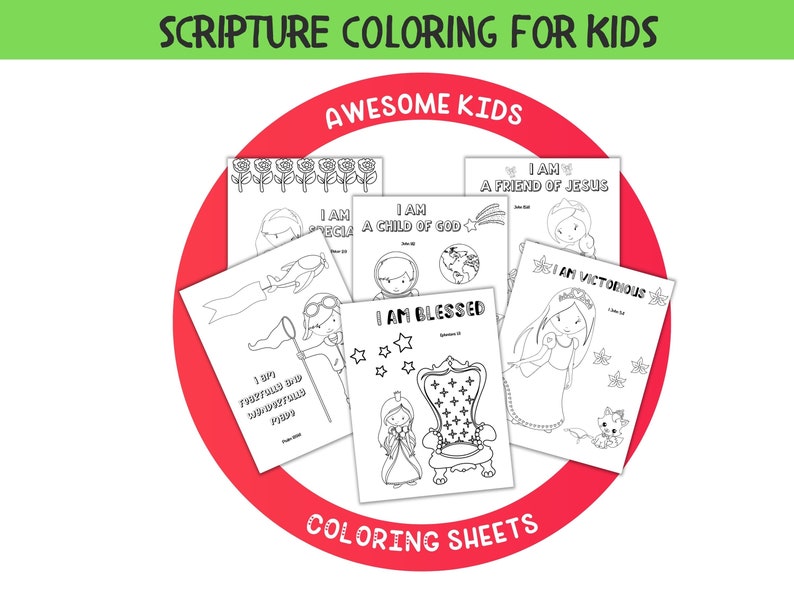 Kids Bible Coloring Pages, Kids Scripture Coloring, Identity in Christ ...
