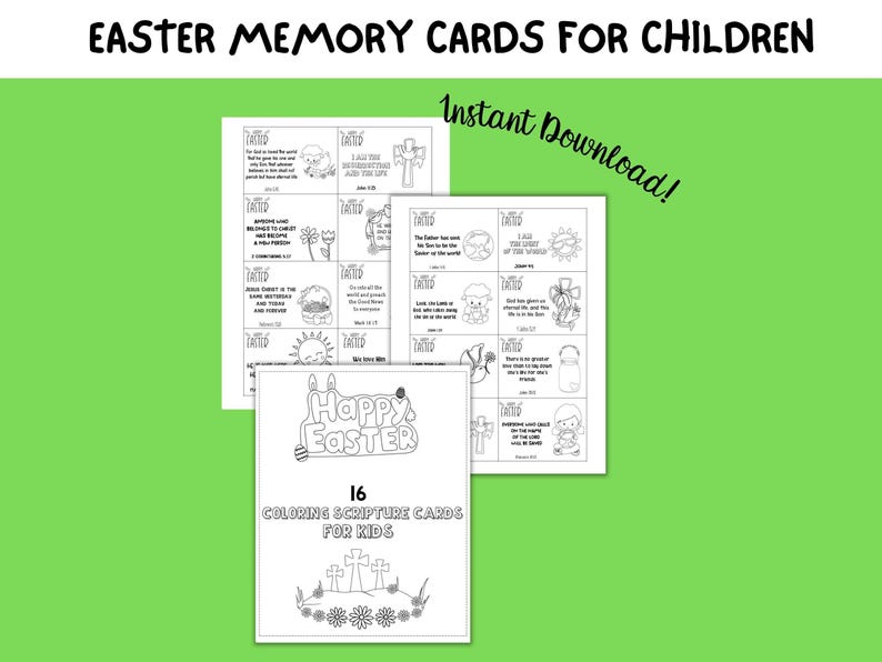 Kids Easter Coloring Cards: Bible Verse Activity (digital Download) - Etsy