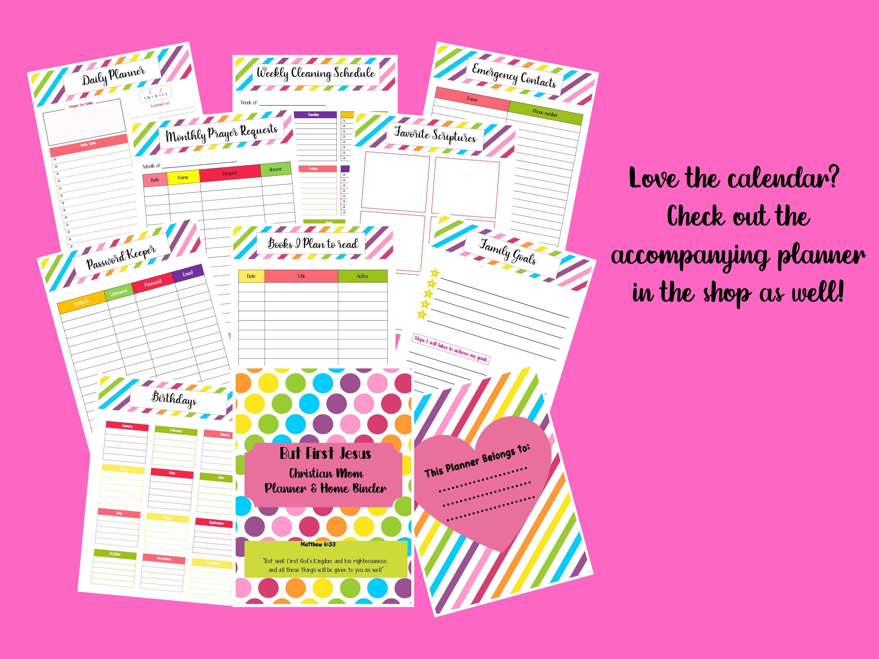 2023 Printable Rainbow Monthly Calendar Scripture Calendar - Etsy