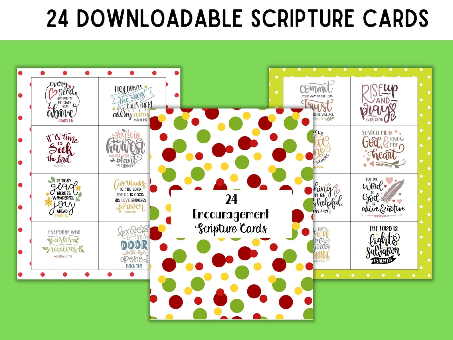 Inspirational Christian Encouragement Cards, Printable Bible Verse ...