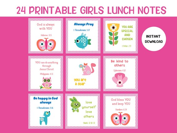 Kids Lunch Cards Back to School Lunch Notes School Lunch - Etsy