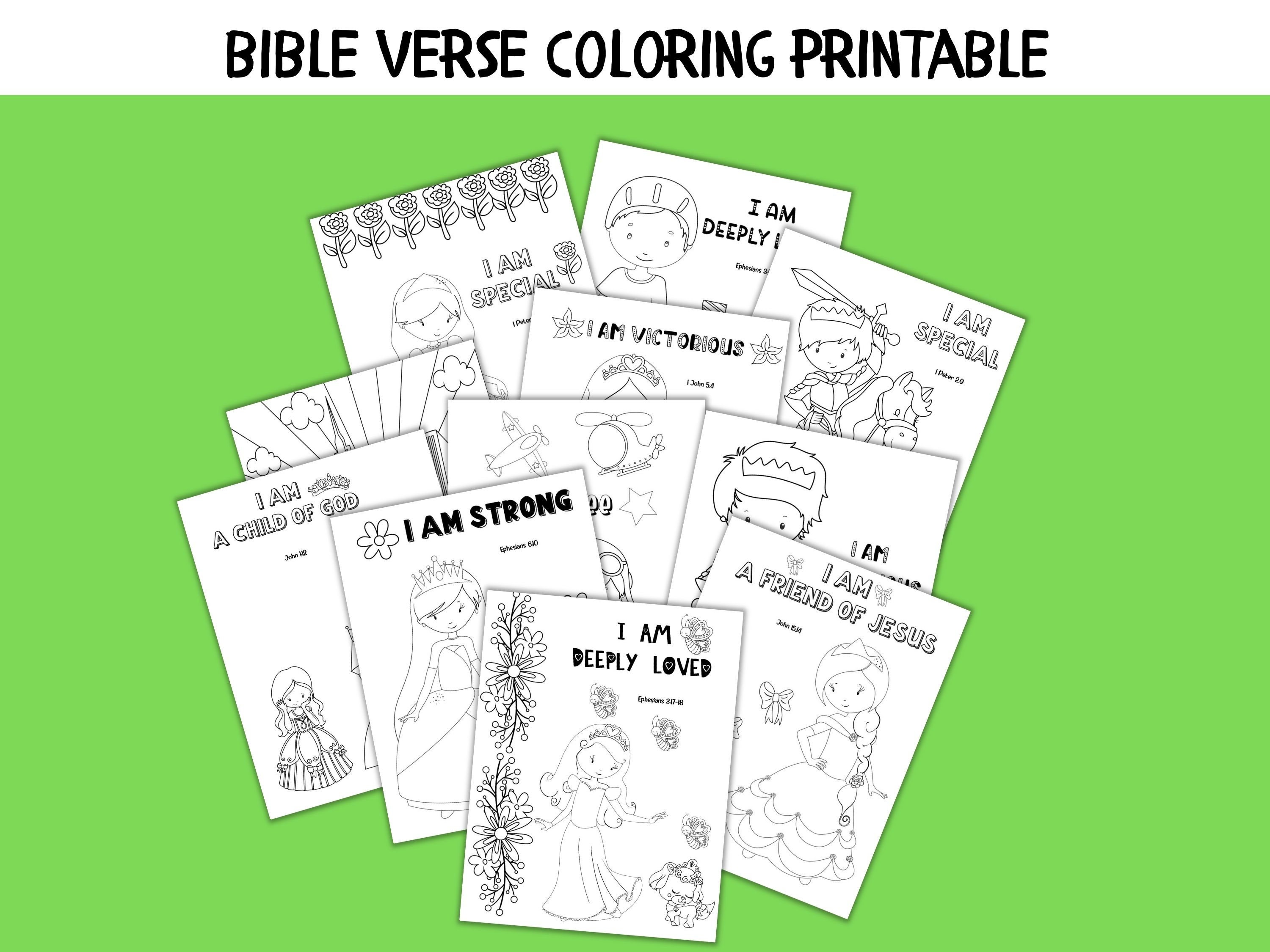Kids Bible Coloring Pages, Kids Scripture Coloring, Identity in Christ ...