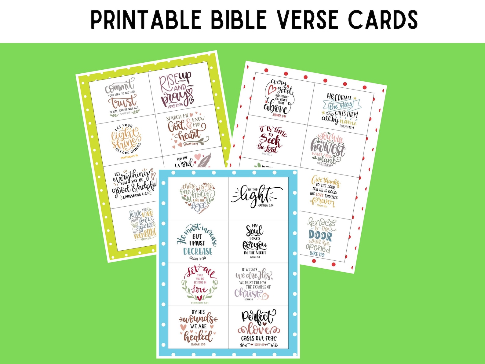 Inspirational Christian Encouragement Cards, Printable Bible Verse ...