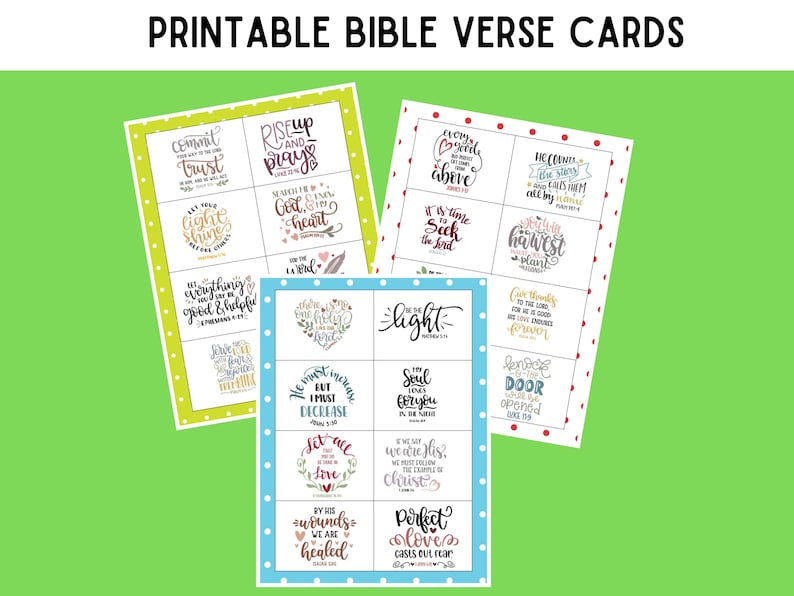 Inspirational Bible Verse Cards: Christian Encouragement (digital ...
