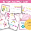 Printable Lunch Cards, Unicorn Notes, Kids Lunch Notes, Unicorn Back to ...