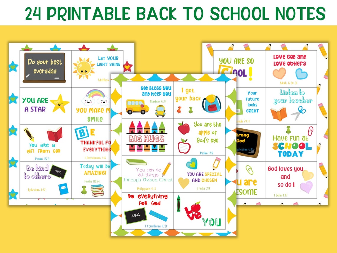 Kids Lunchbox Notes Printable Love Notes School Mini Notes | Etsy