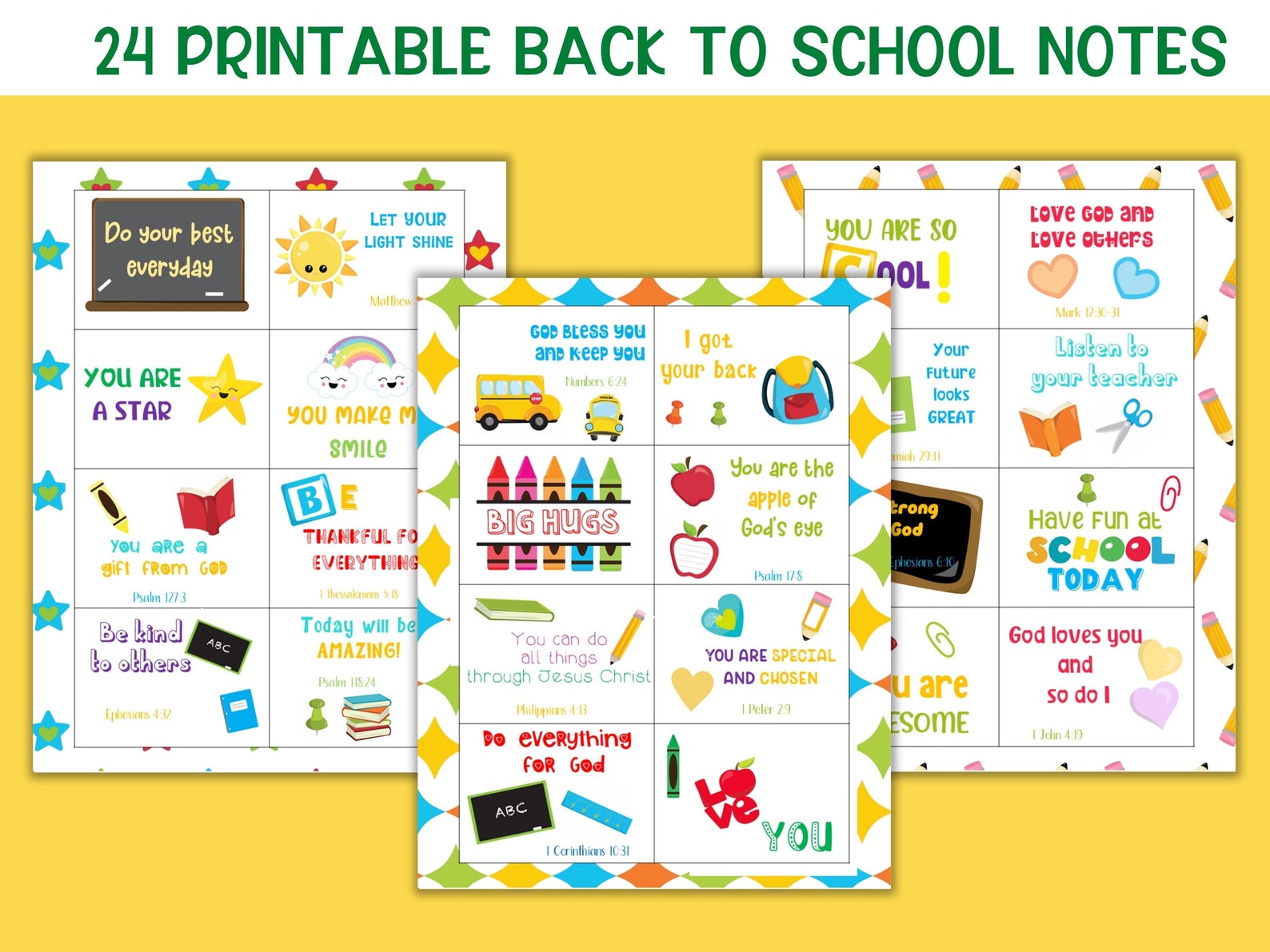 Kids Lunchbox Notes Printable Love Notes School Mini Notes | Etsy