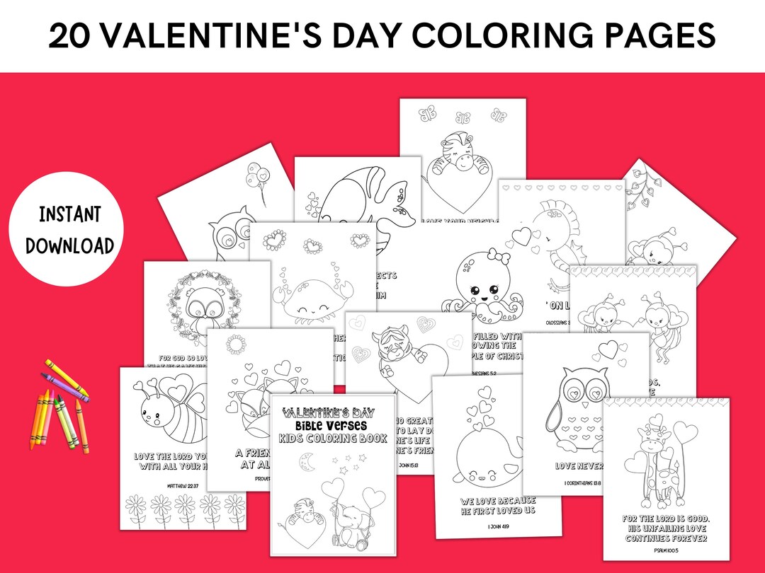 Valentine's Day Coloring Pages, Church Valentine Coloring Activity ...