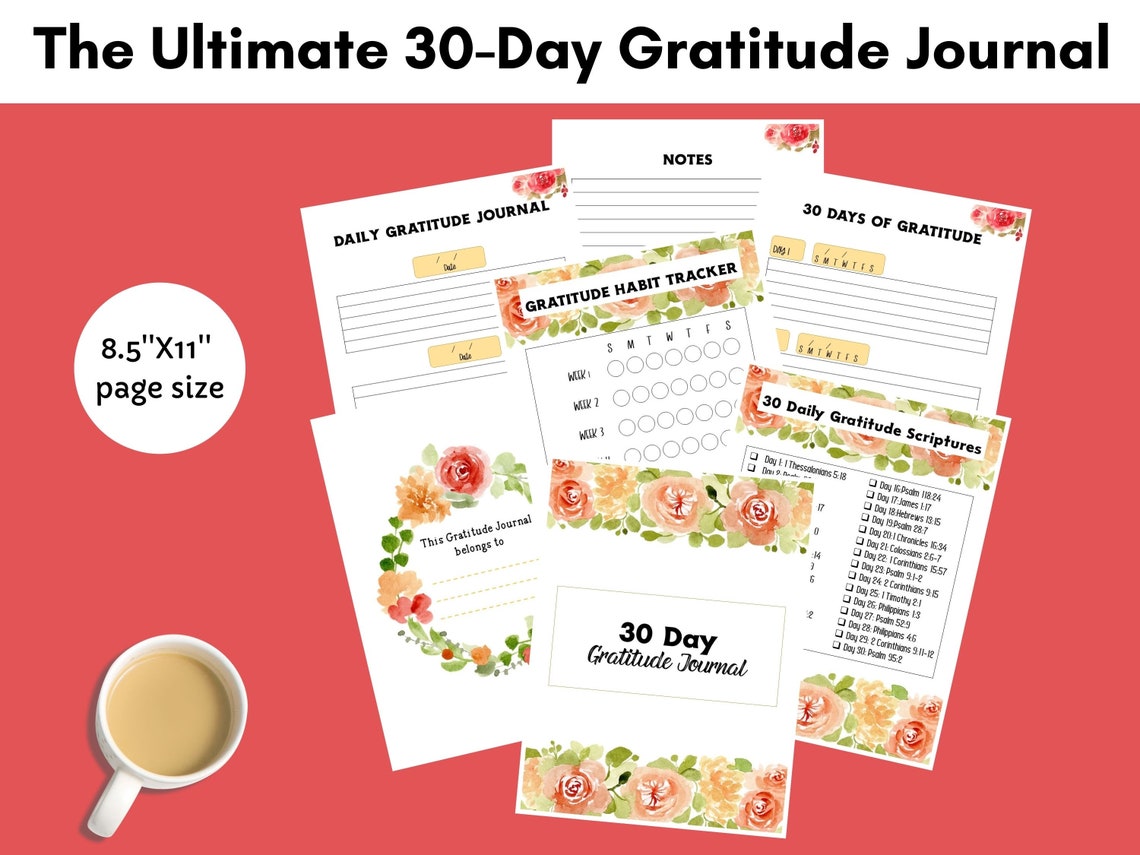 Christian Gratitude Journal Printable Gratitude Sheets 30 - Etsy