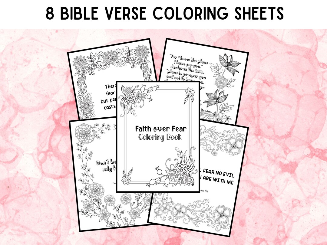 Faith Over Fear, Bible Coloring Pages for Adults, Do Not Fear, Floral ...