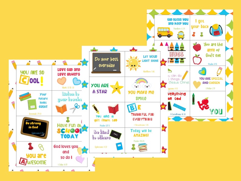 Kids Lunchbox Notes Printable Love Notes School Mini Notes | Etsy