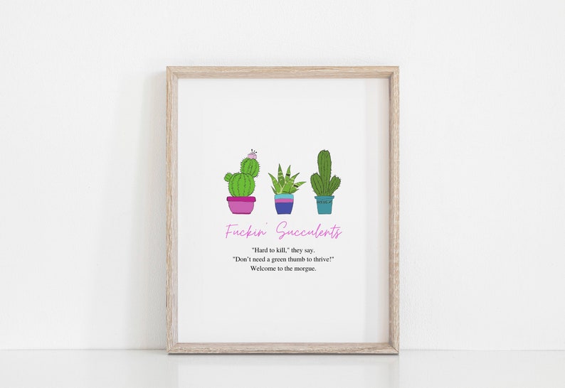 Funny Succulent Wall Art Print, Original Haiku, Digital Prints, Plant ...
