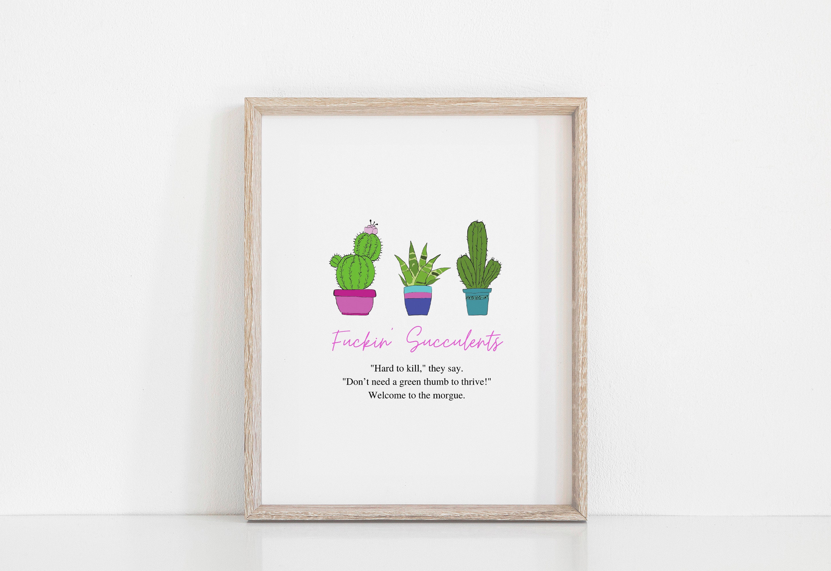 Funny Succulent Wall Art Print, Original Haiku, Digital Prints, Plant ...