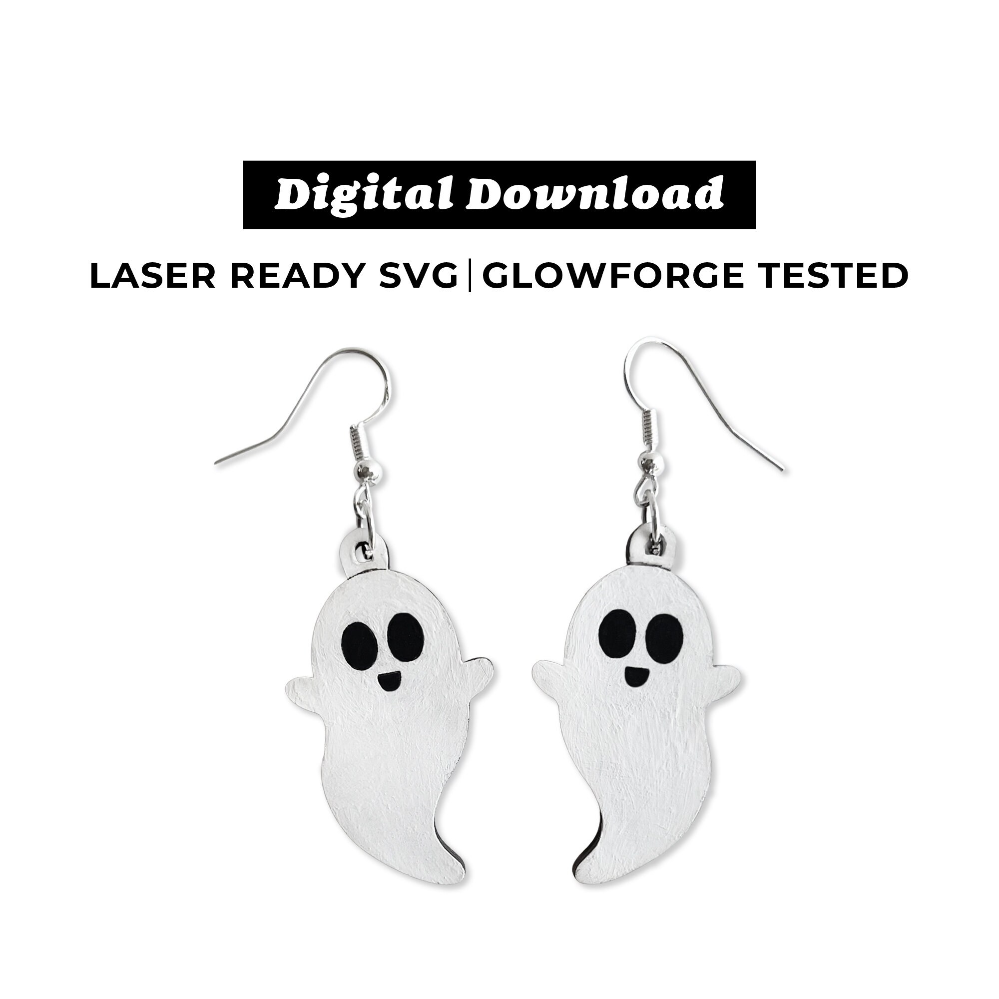 Ghost Dangle Halloween Earrings File Drop Earrings SVG - Etsy