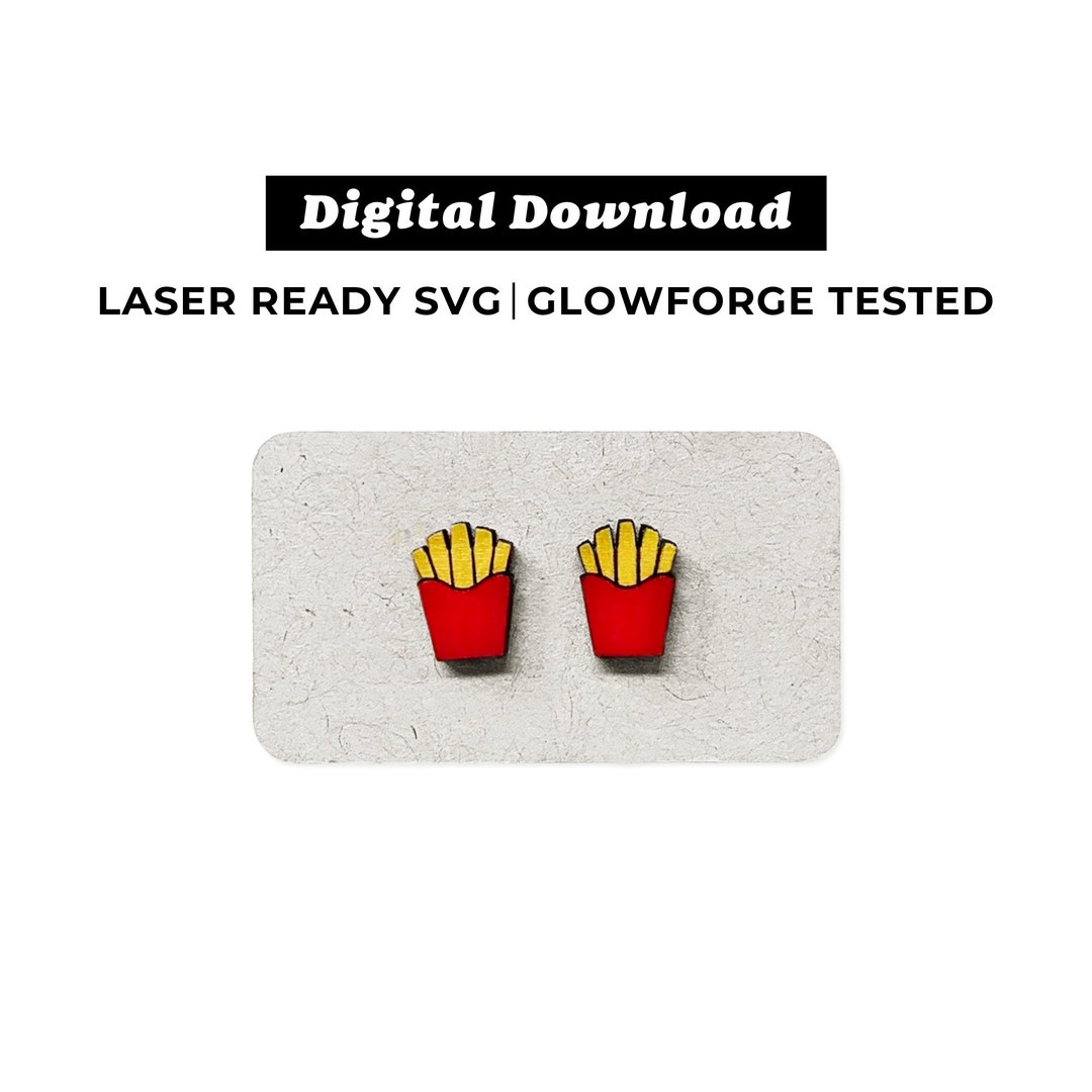 French Fries Earrings File - SVG File - Glowforge Ready - INSTANT ...