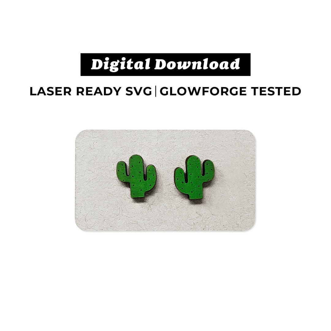 Cactus Earrings File - SVG File - Glowforge Ready - INSTANT DOWNLOAD ...