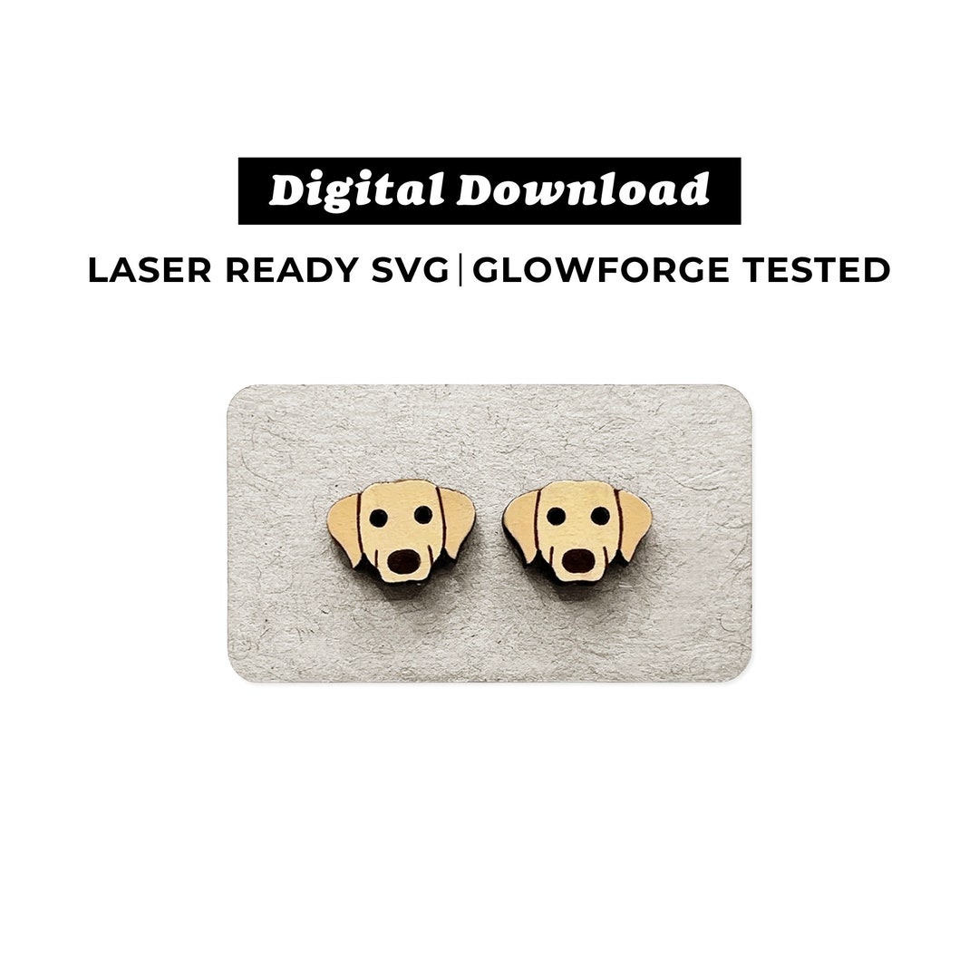 Labrador Earrings File - SVG File - Glowforge Ready - INSTANT DOWNLOAD ...