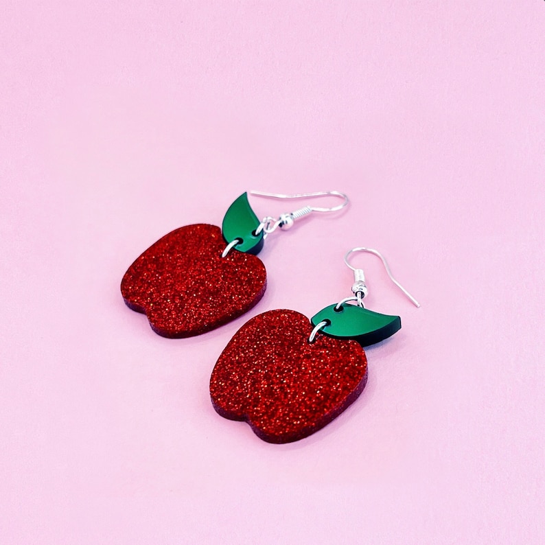 Apple Dangle Acrylic Earrings File Drop Earrings SVG File - Etsy