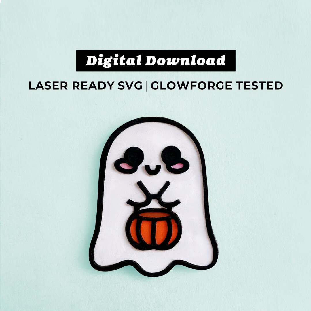 Ghost Pin or Magnet - SVG File - Glowforge Ready - INSTANT DOWNLOAD ...