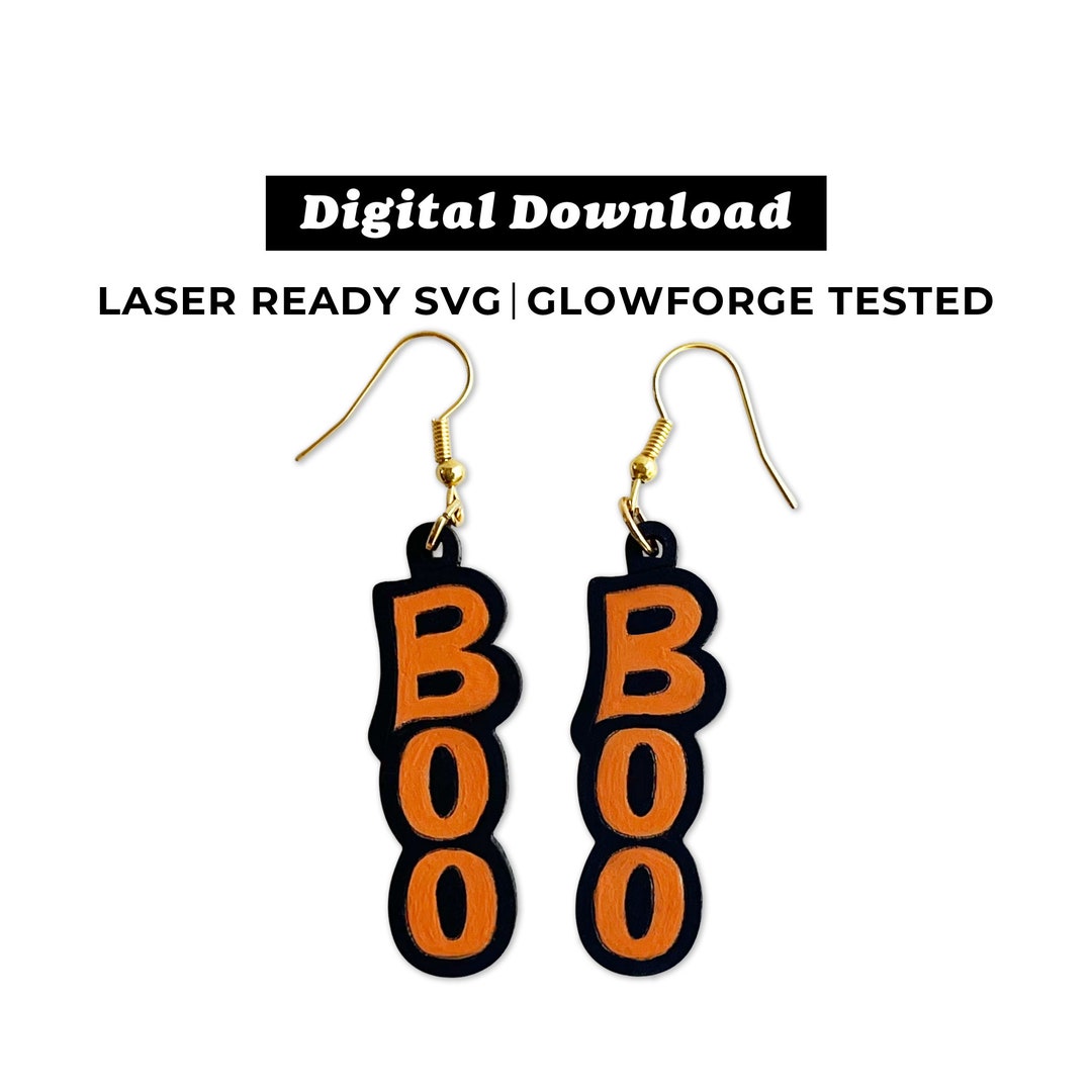 Boo Halloween Dangle Earrings File - Drop Earrings - SVG File ...