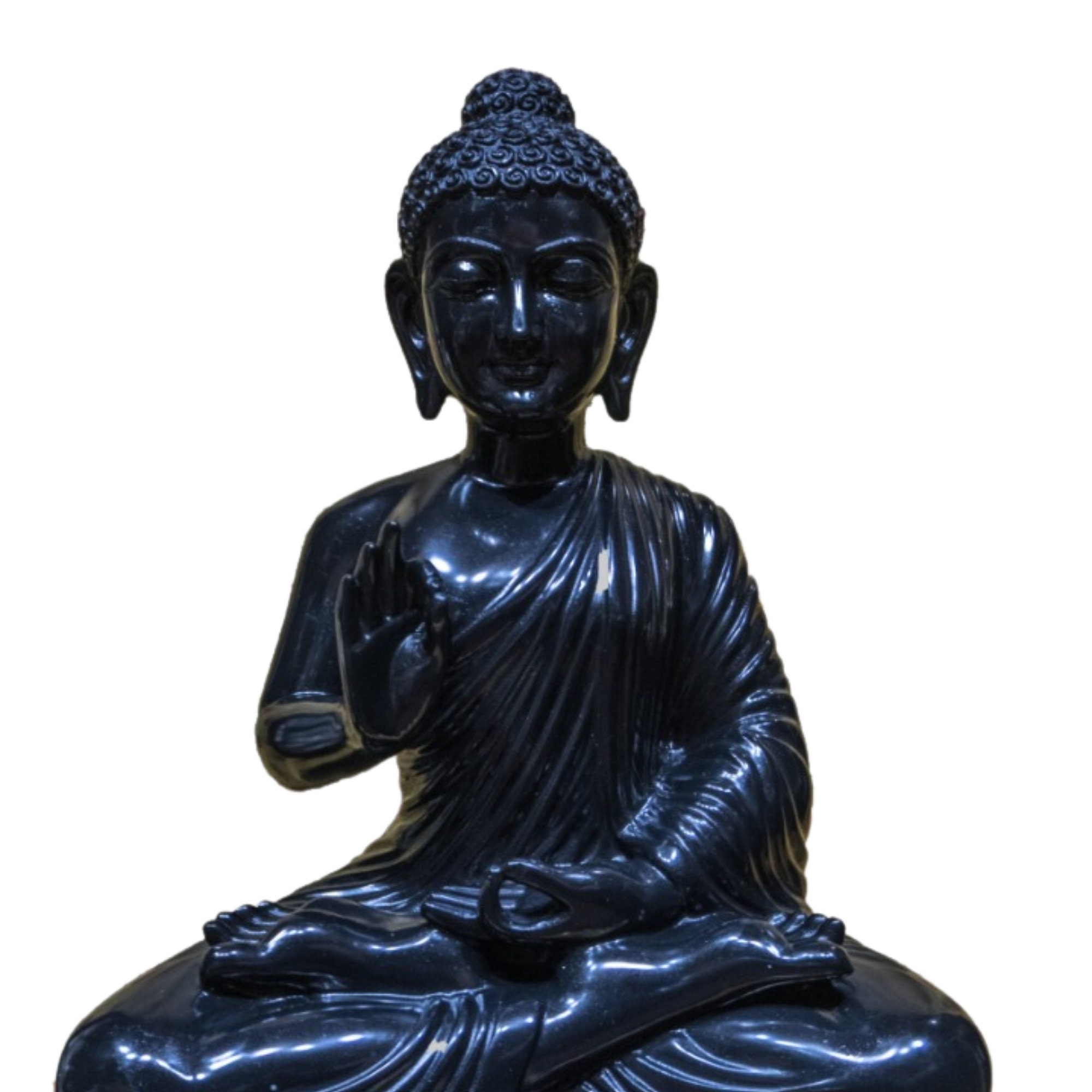 Meditating Black Buddha Statue Marble Large Buddha Statue 24 - Etsy