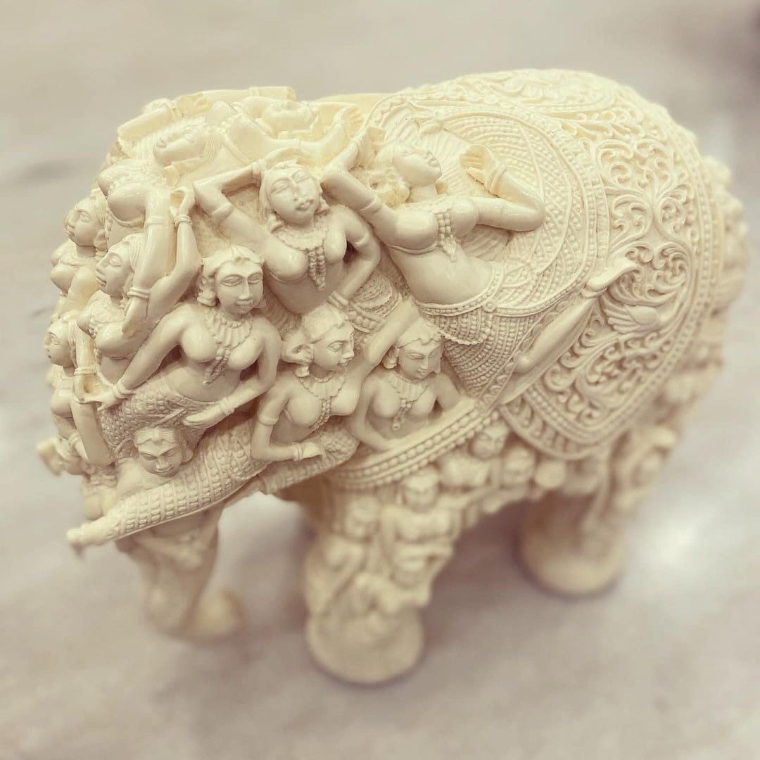 Large Elephant Figurine Elephant Statue Indian Elephant | Etsy