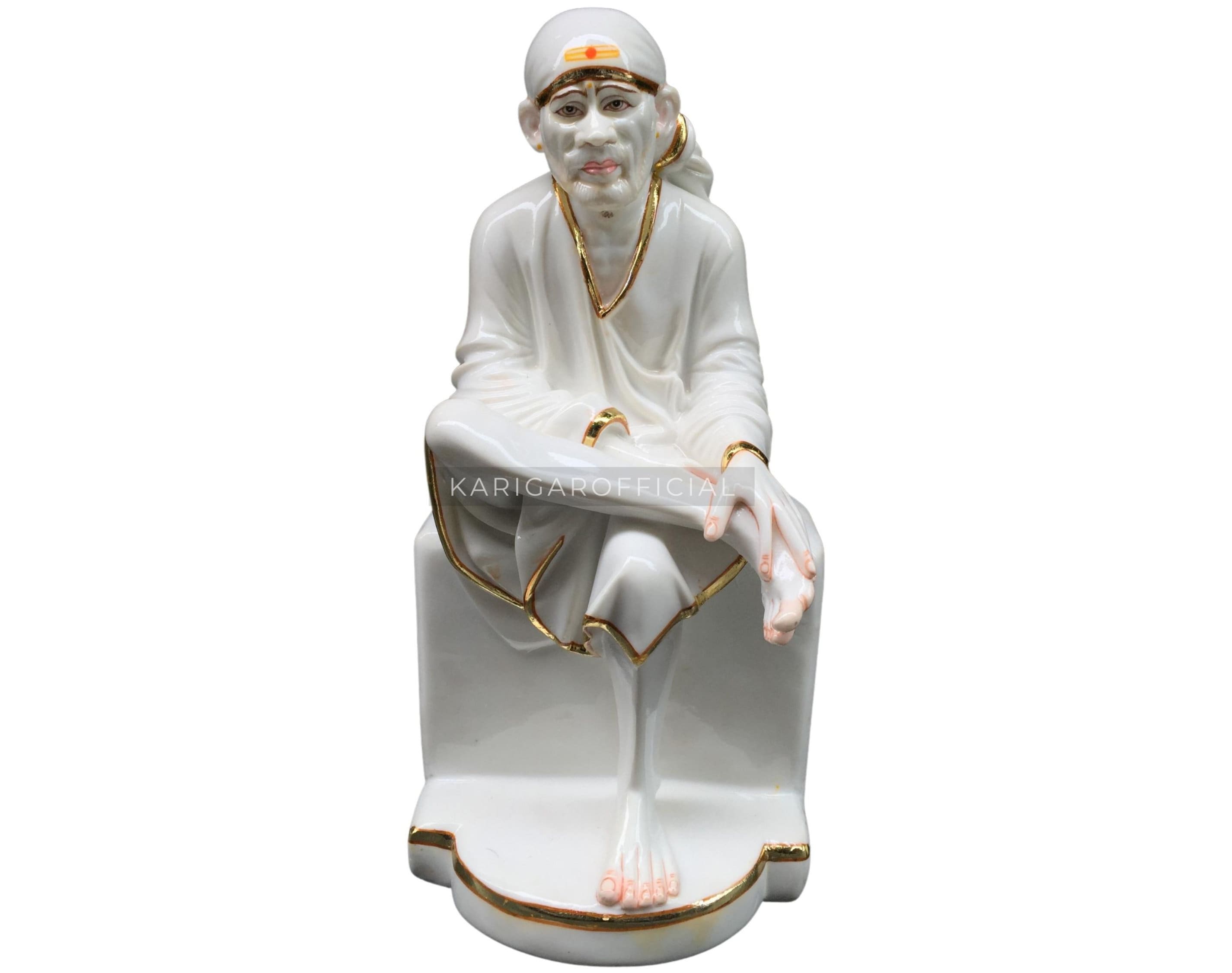 Buy Sai Baba Murti Statue Gold Leaf Work Marble Shirdi Sai Baba Idol ...