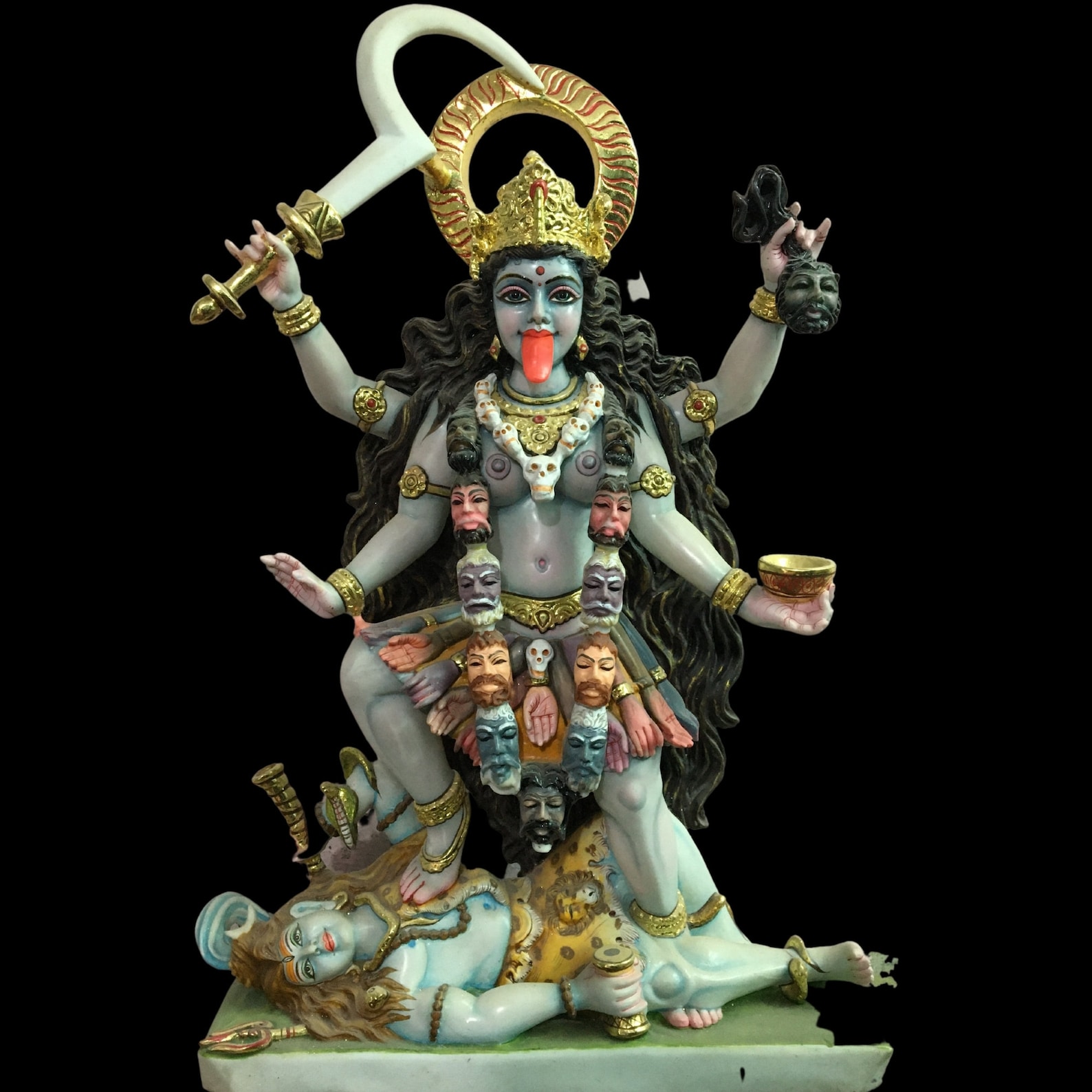 Kali Statue Standing On Lord Shiva 27 Inches Marble Kali The Etsy