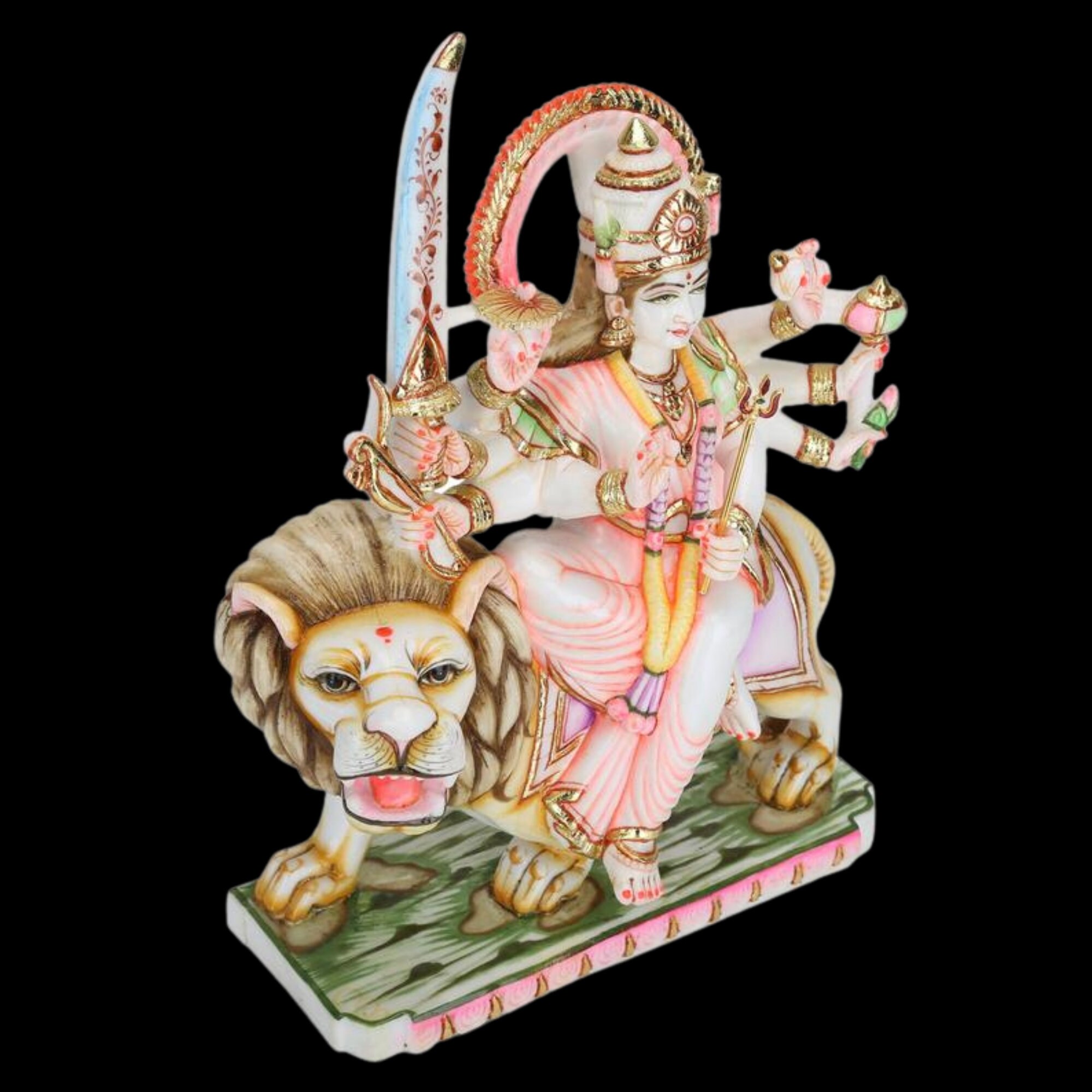 Durga Statue 12 inches Marble Murti Jagdamba Figurine Indian | Etsy