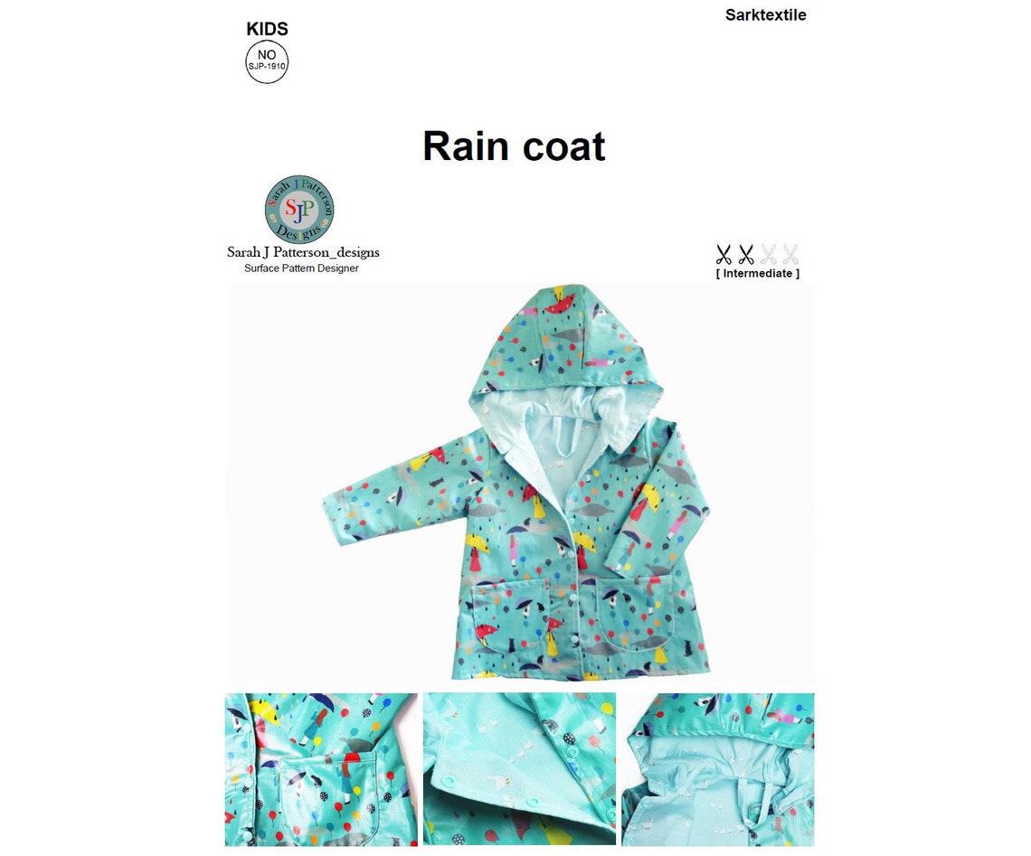 Sewing-sanctuary Sewing Pattern | Raincoat / Kids - Etsy