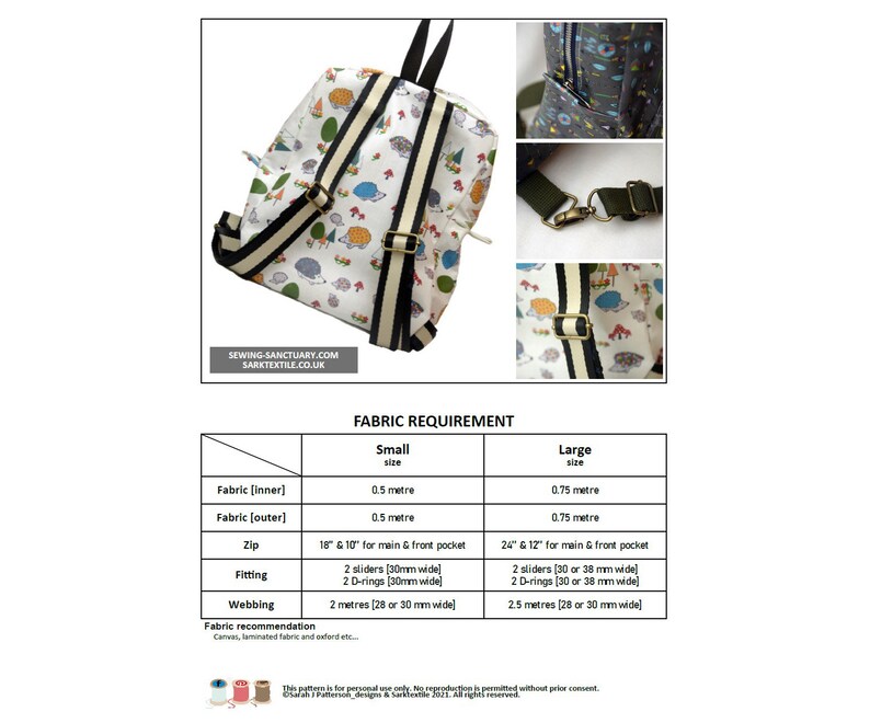 Sewing-sanctuary Sewing Pattern | Backpack / Bag - Etsy