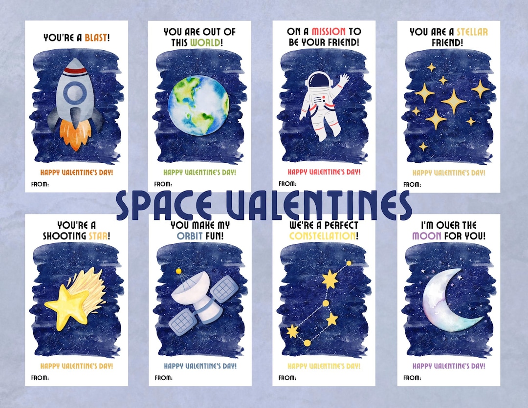 Space Themed Valentines Cards | Gift Tags | Classical Conversations ...