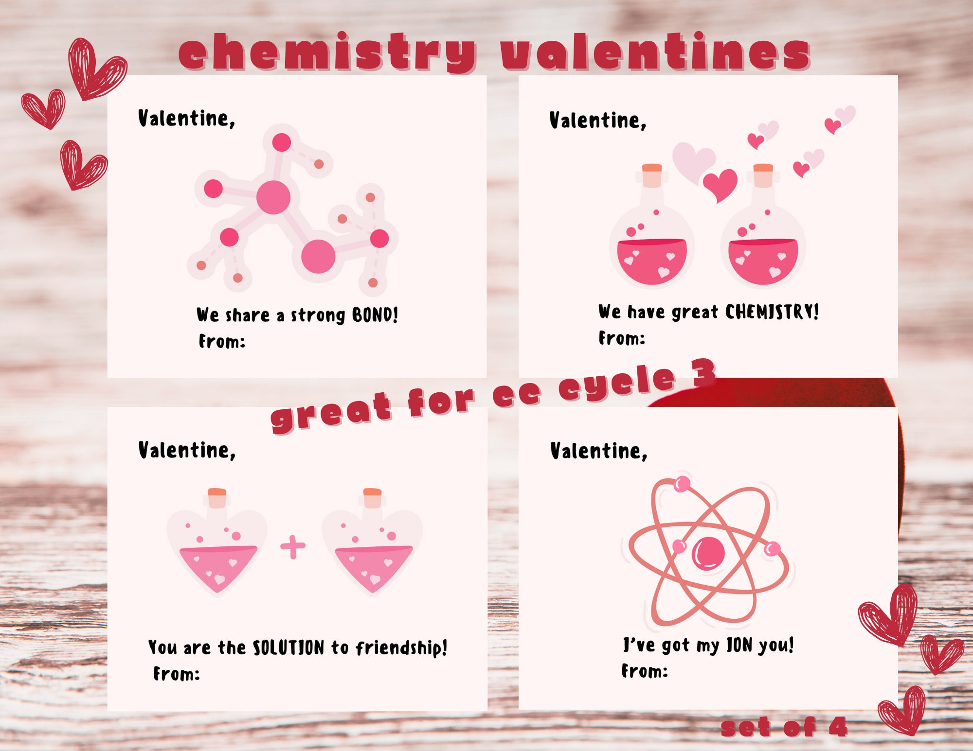 Valentines Day Kids Cards Chemistry Science Fun Classical Conversations ...