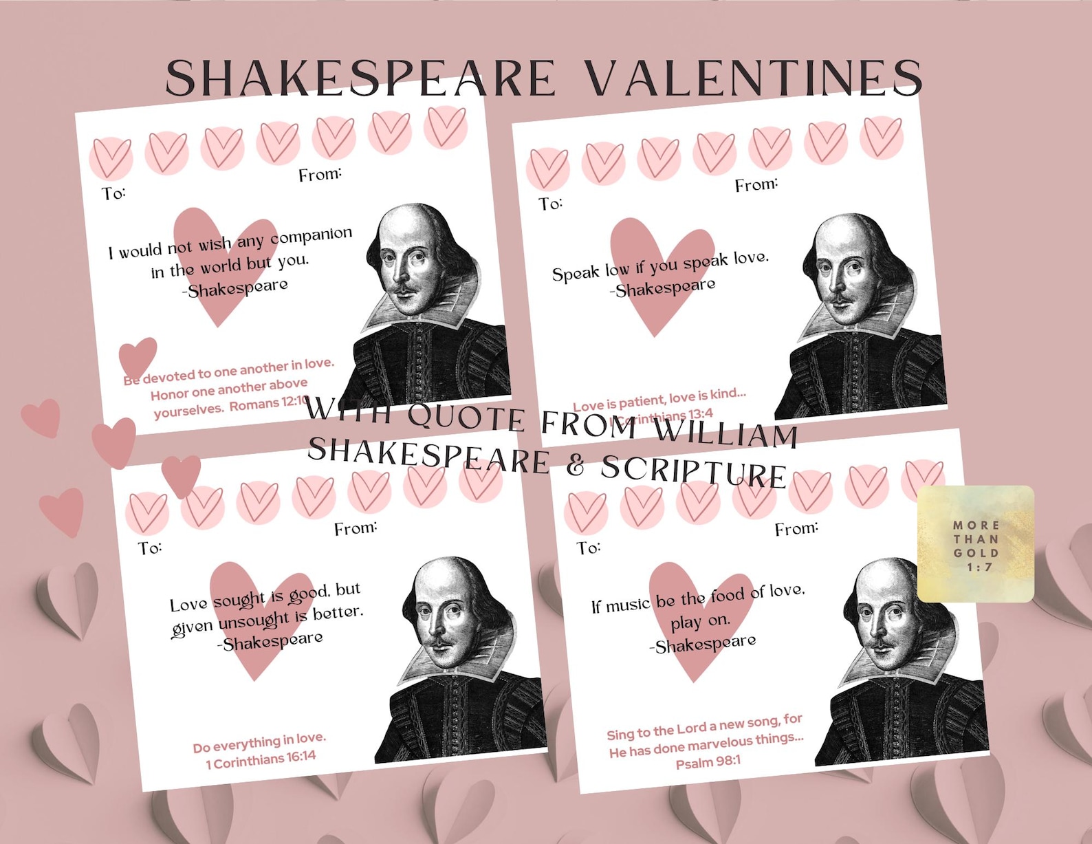 Shakespeare Valentines Cards | Bible Verses | Gift Tags | Classical ...