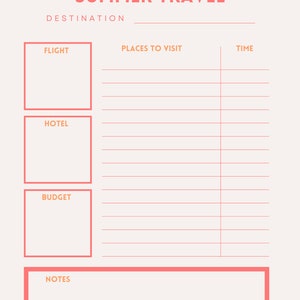 Summer Planner, Holiday Planner, Travel Checklist, Summer Reading List ...