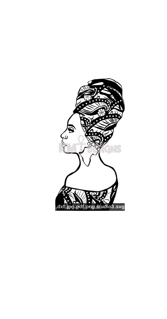 Digital SVG Kamit Queen Namissa customizable version NB African woman ...