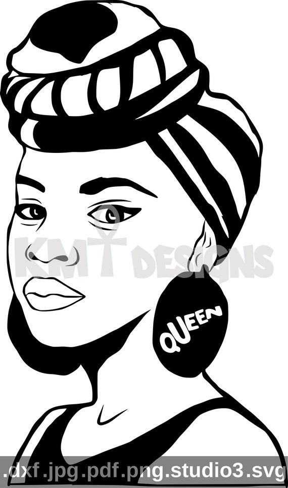 Digital SVG Kamit Queen Namissa customizable version NB African woman ...