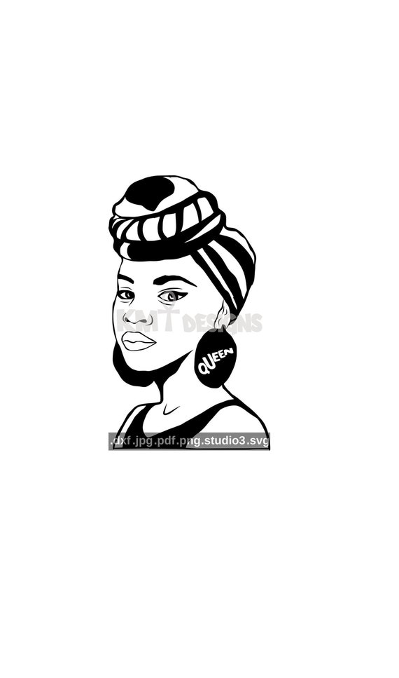 Digital SVG Kamit Queen Namissa customizable version NB African woman ...