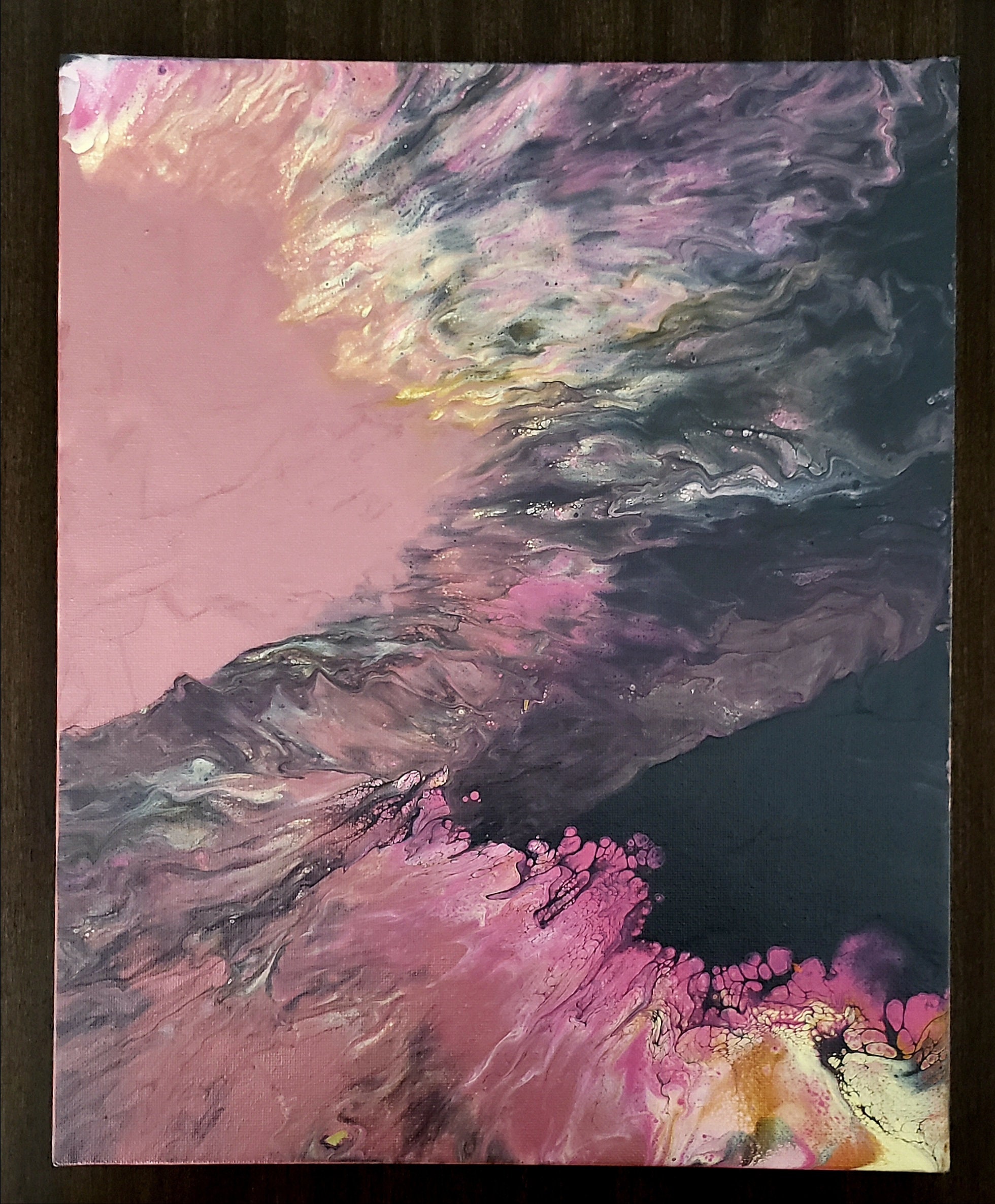 Acrylic Blow Pour on 11x14 Flat Canvas - Etsy