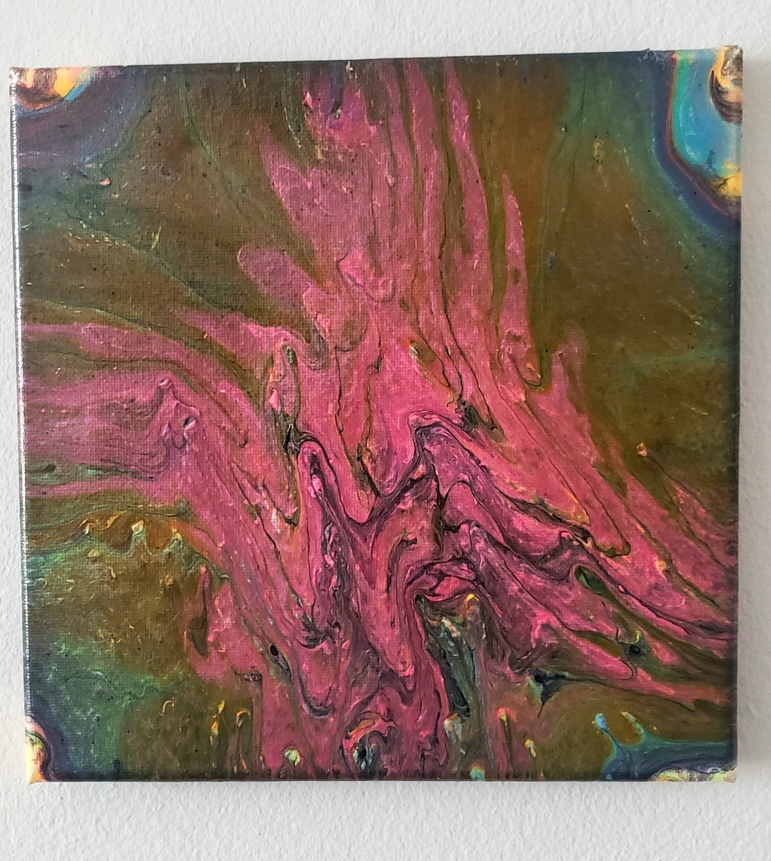 Acrylic Flip Cup Pour en 8x8 Stretch Canvas - Etsy España