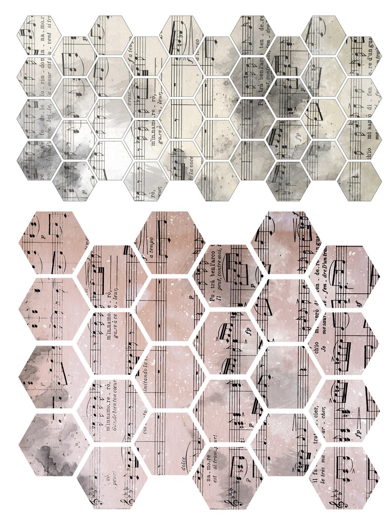 Vintage Music Sheet Ephemera. Printable Collage Sheet, Digital Collage ...