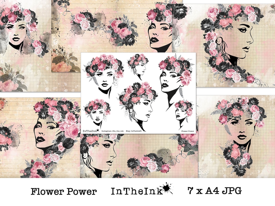 Flower Power, Printable for Paper Crafts, Digital Printable - Etsy
